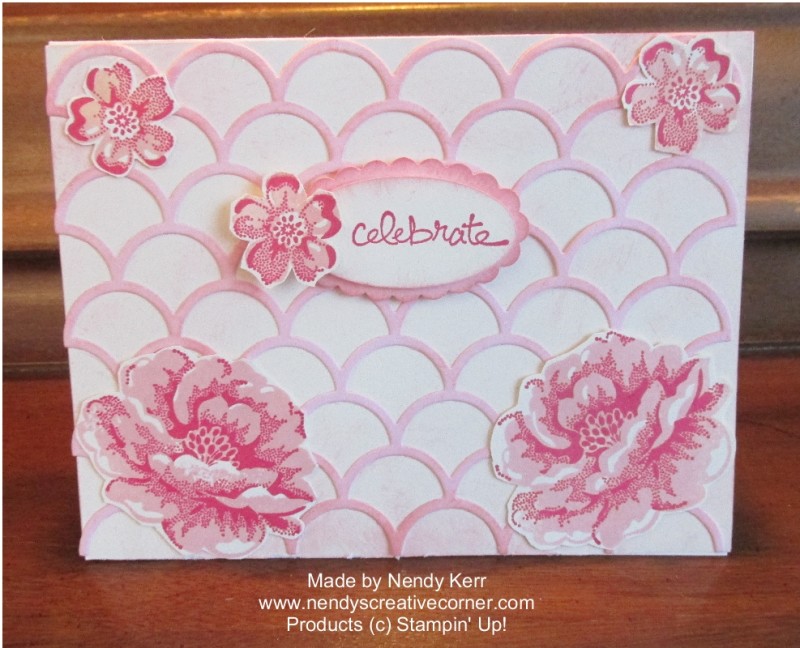 Stippled Roses and Striped Scallop Card - Nendy's Creative Corner