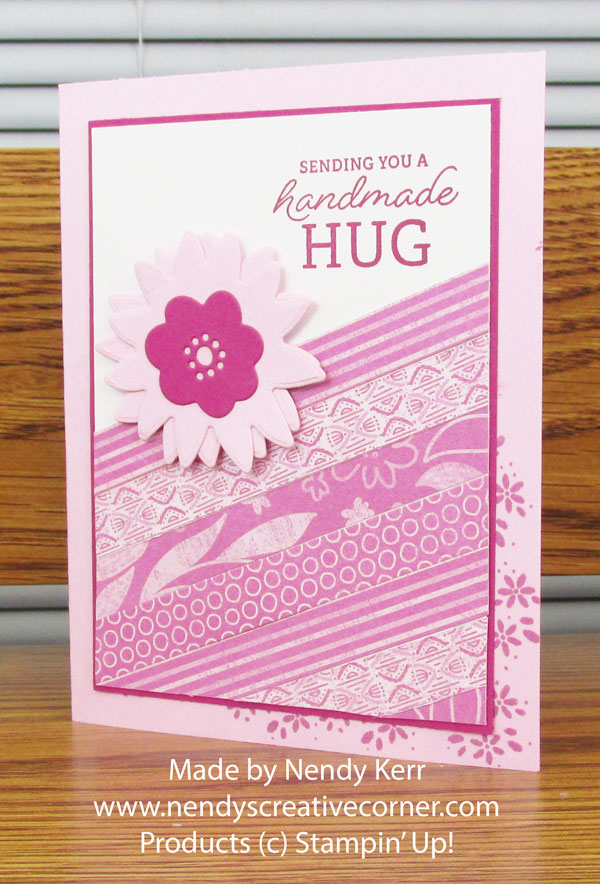 Pink Flower and Stripes Card - Nendy's Creative Corner